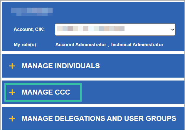 Generating a New CCC – DFIN Filer Management